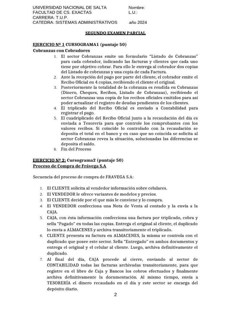 SEGUNDO EXAMEN PARCIAL 2024-Sist Admin | PDF | Dinero