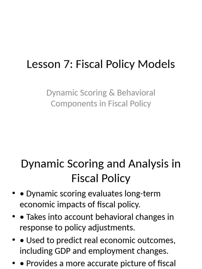 Fiscal Policy Dynamics Explained | PDF