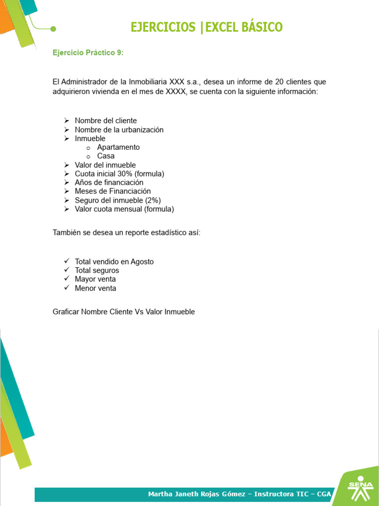 Ejerc Excel 9 | PDF | Derecho