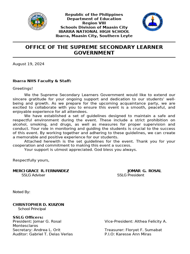 BLUE-Acquaintance Party 2024 Guidelines | PDF