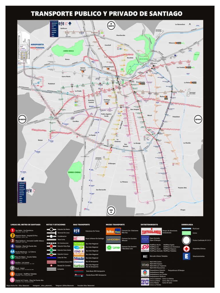 Mapa de Transporte Publico Y Privado de Santiago | PDF