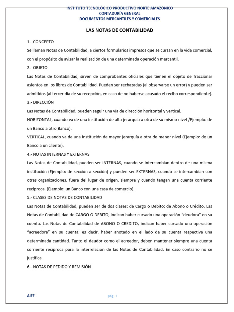 Las Notas de Contabilidad | PDF | Contabilidad | Mercado (economía)