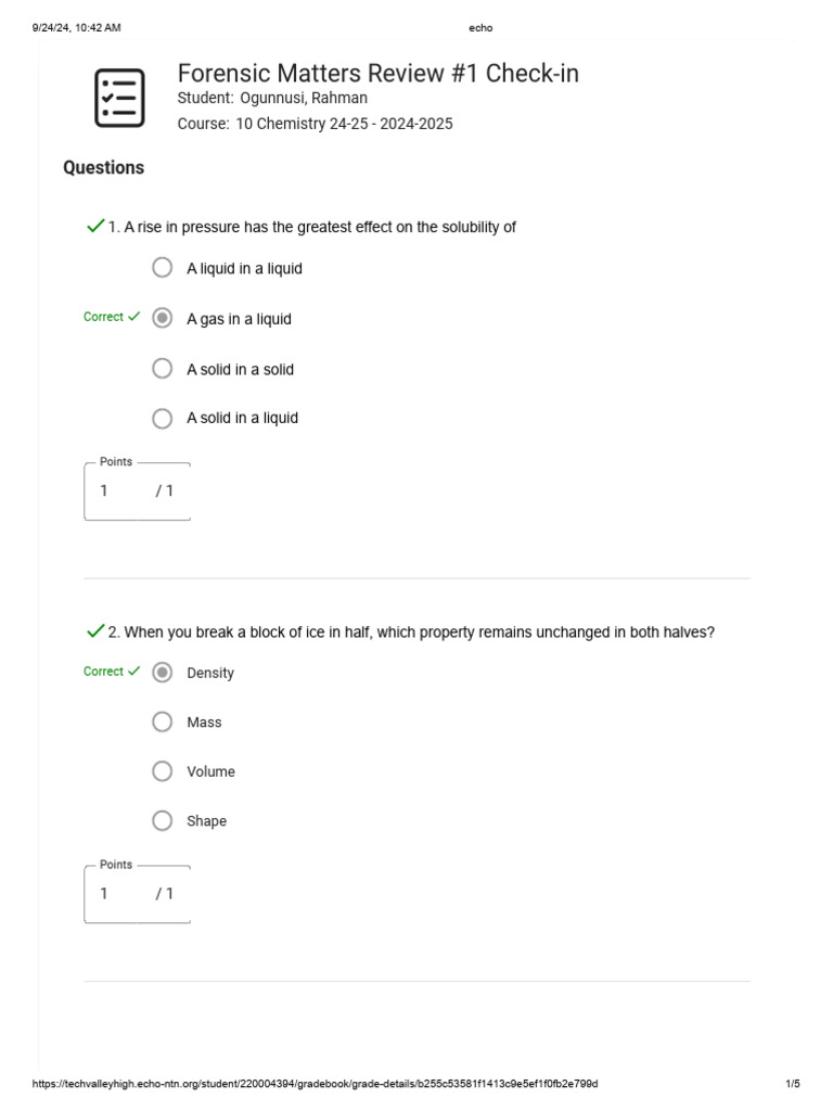 chem 9.24 check in | PDF | Mixture | Chemistry
