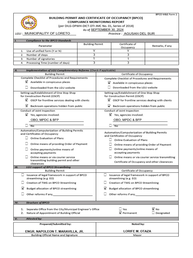 BPCO Compliance Monitoring Report Form (Fillable) | PDF | Technology ...