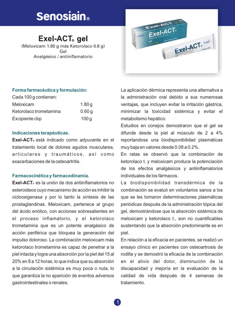 Exel Act Gel IPP Web | PDF | Droga anti-inflamatoria libre de esteroides | Analgésico