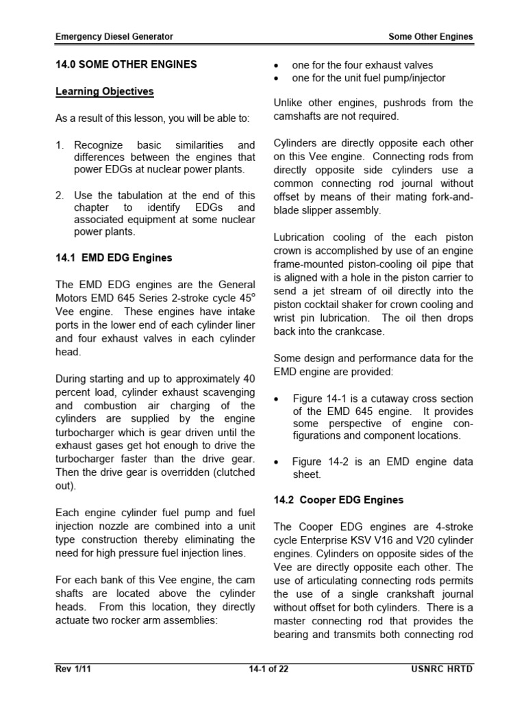 Overview of Emergency Diesel Generators | PDF | Internal Combustion Engine | Engines