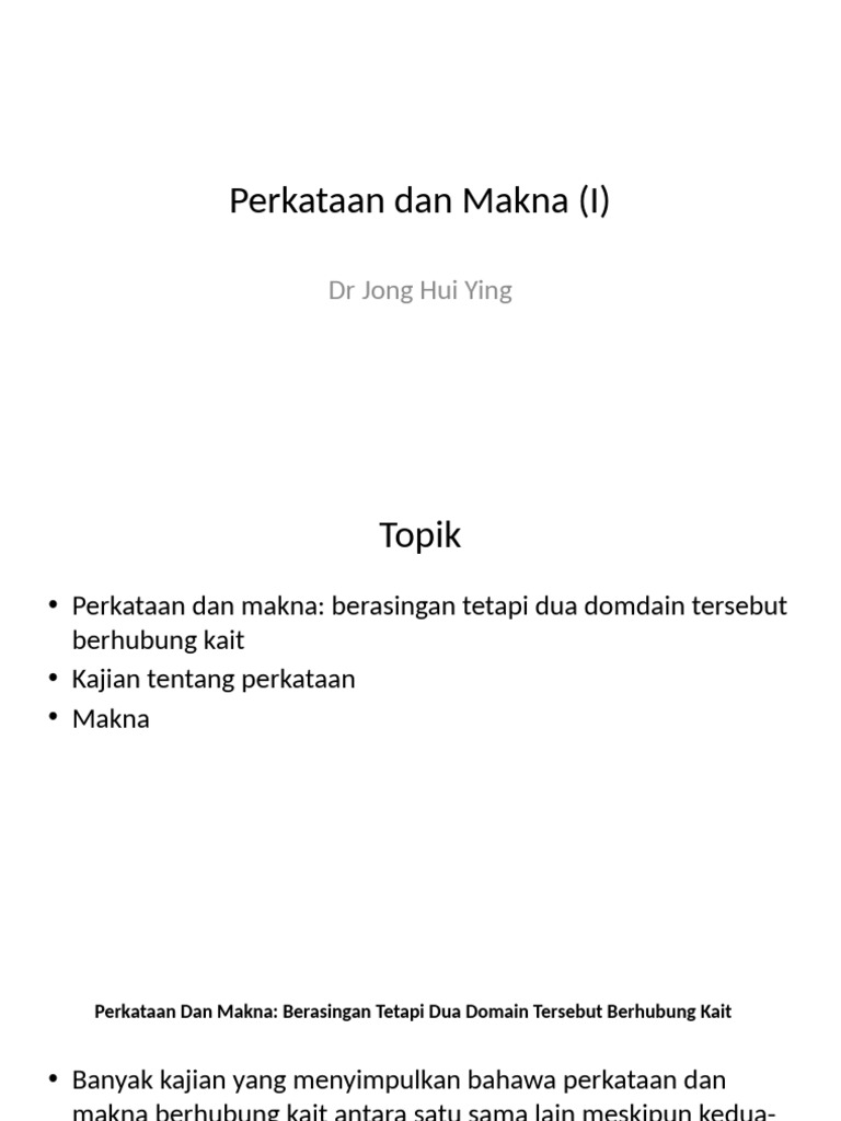 Perkataan Dan Makna I | PDF
