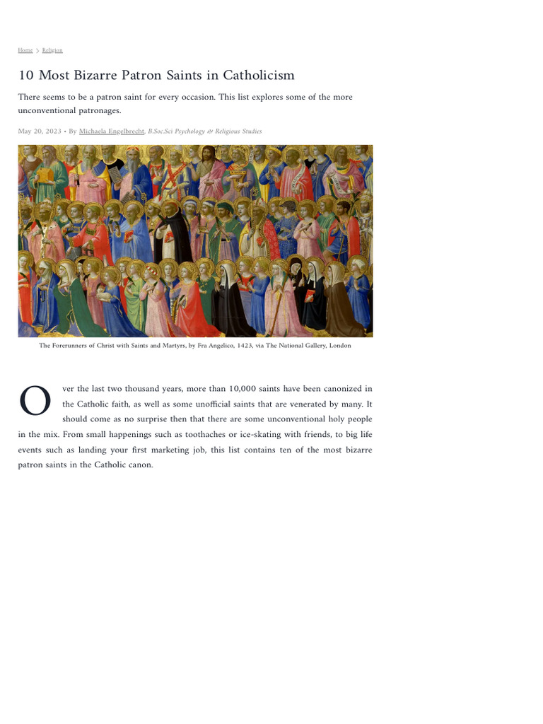 Bizarre Patron Saints in Catholicism | PDF