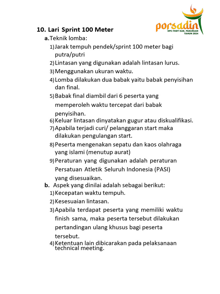 Lari Sprint 100 Meter | PDF
