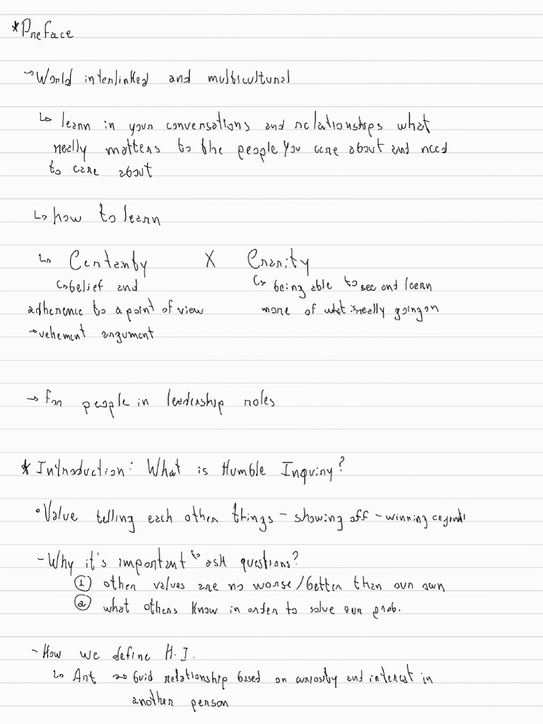 Humble Inquiry Reading Notes | PDF