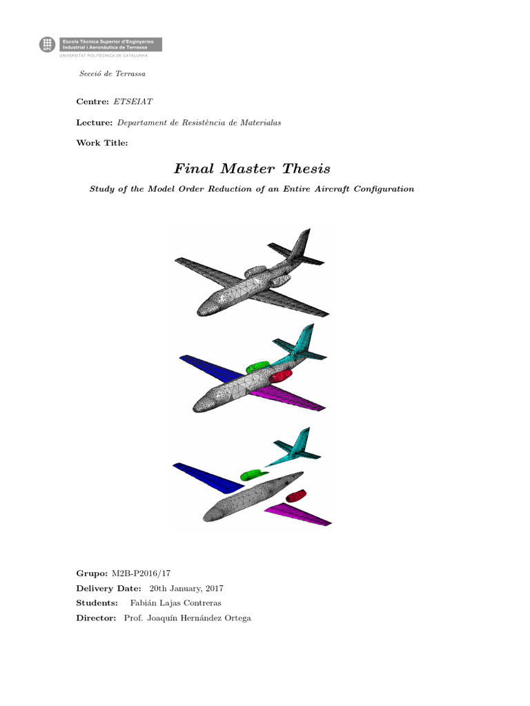 Study of The Model Order Reduction of An Entire Aircraft Configuration | PDF | Finite Element ...