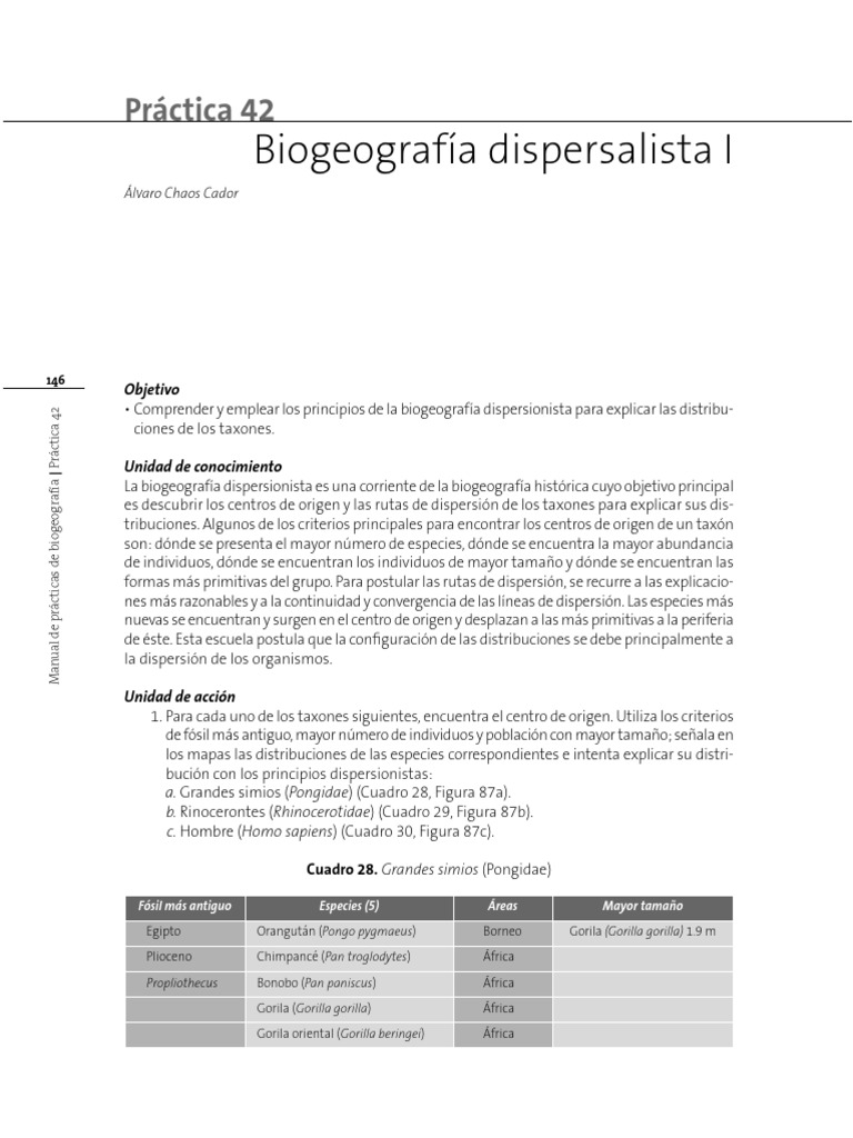 Manual de Prácticas de Biogeografía - CS-146-151 | PDF | Osos