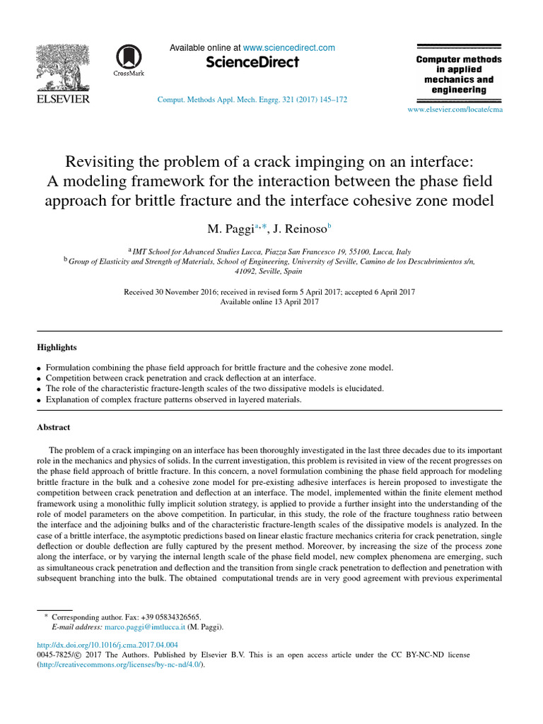 Revisiting The Problem of A Crack Impinging On An Interface A Modeling Framework For The ...
