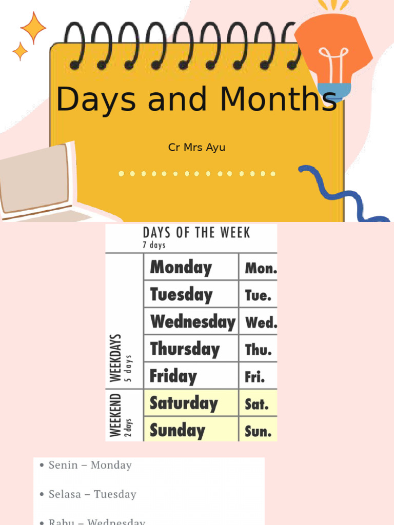 Day and Months | PDF