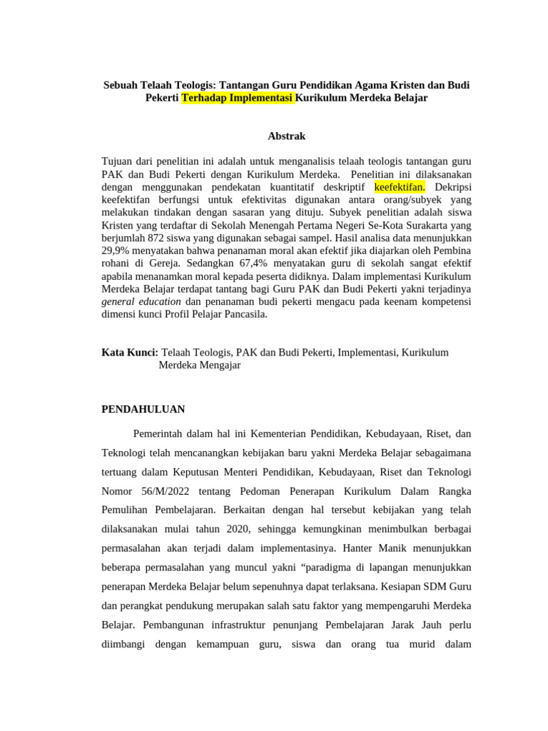 Tantangan Guru Kurikulum Merdeka Reviewer1 | PDF