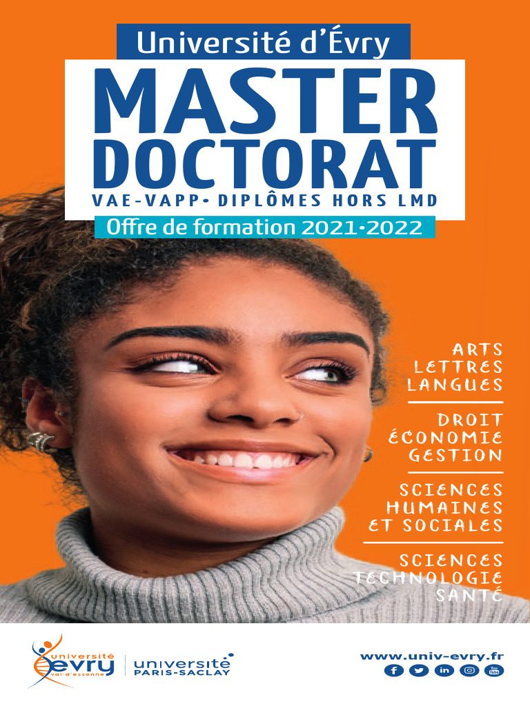 Formations Université d'Évry 2021-2022 | PDF | Doctorat | Science