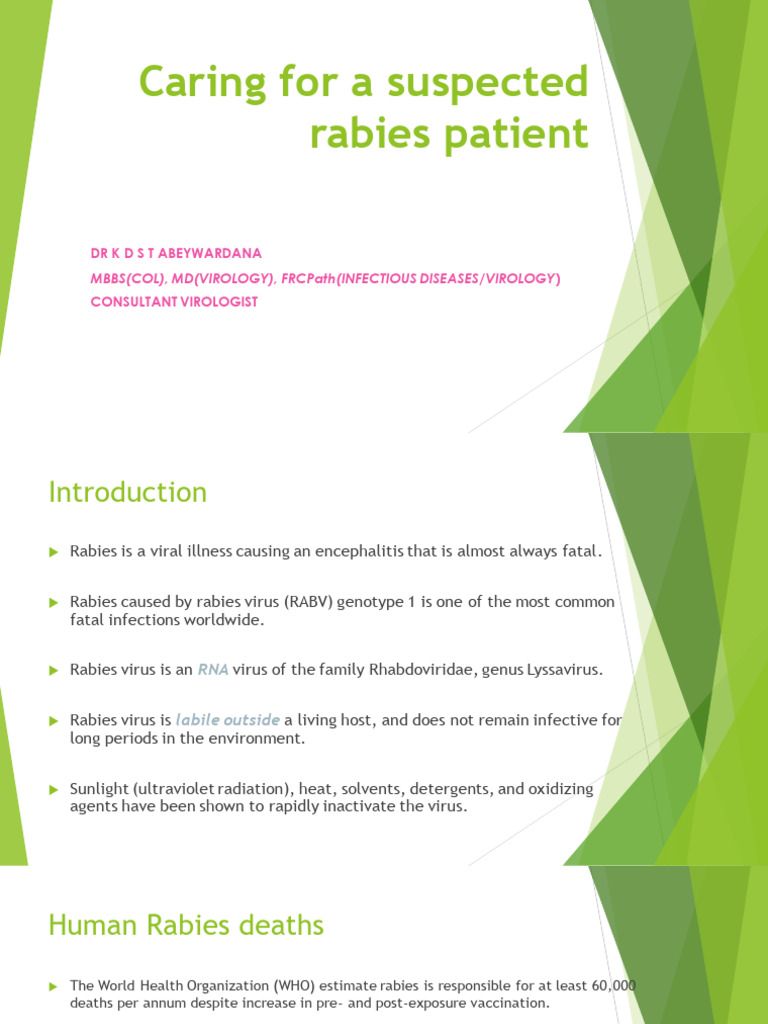 Caring For A Suspeted Rabies Patient | PDF | Rabies | Virus