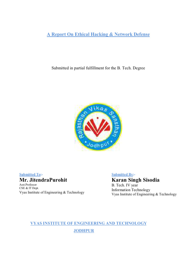 Ethical Hacking Report | PDF