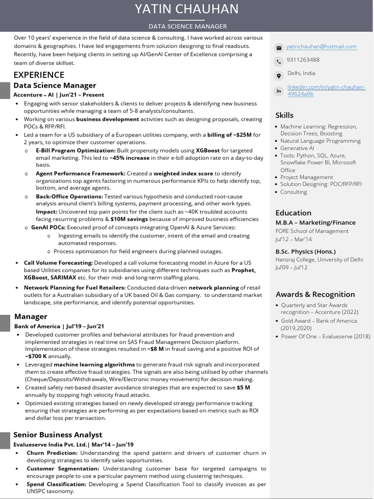 Yatin Chauhan - Resume | PDF | Artificial Intelligence | Intelligence (AI) & Semantics