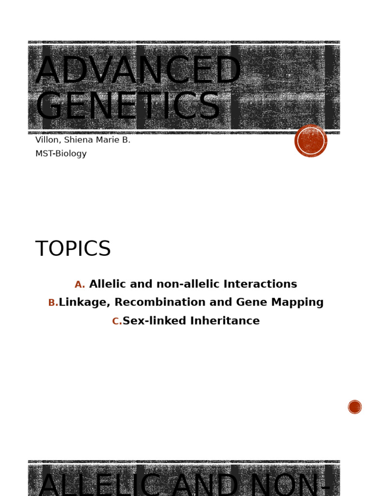 Advanced Genetics | PDF | Genetic Linkage | Dominance (Genetics)