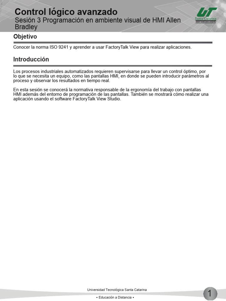 Sesión 3 Programación en Ambiente Visual de HMI Allen Bradley | PDF ...
