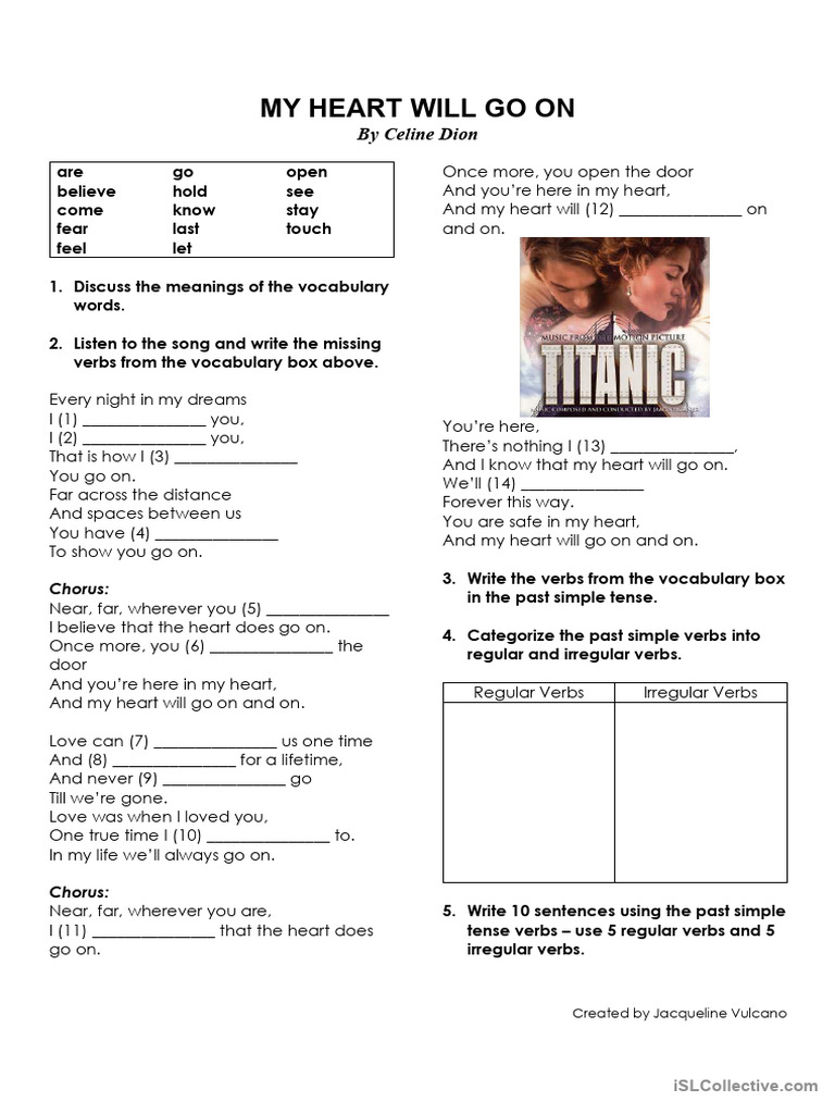 My Heart Will Go On by Celine Dion | PDF | Verb | Syntax