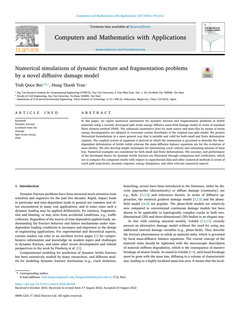 5-Numerical Simulations of Dynamic Fracture and Fragmentation Problems ...