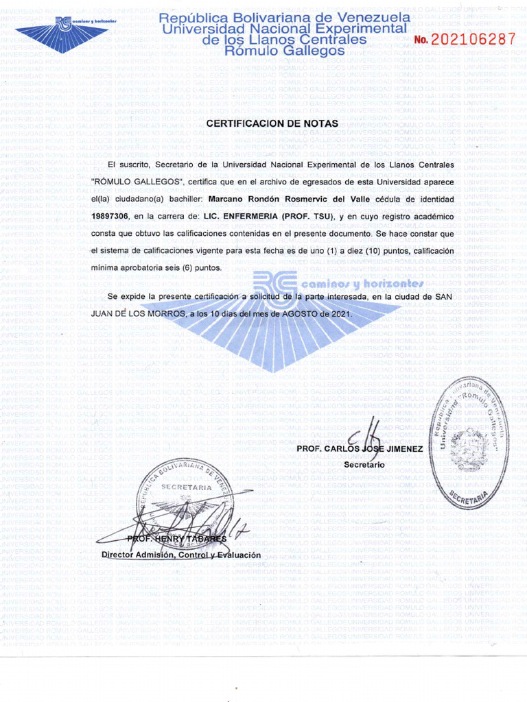Certificacion de Notas | PDF