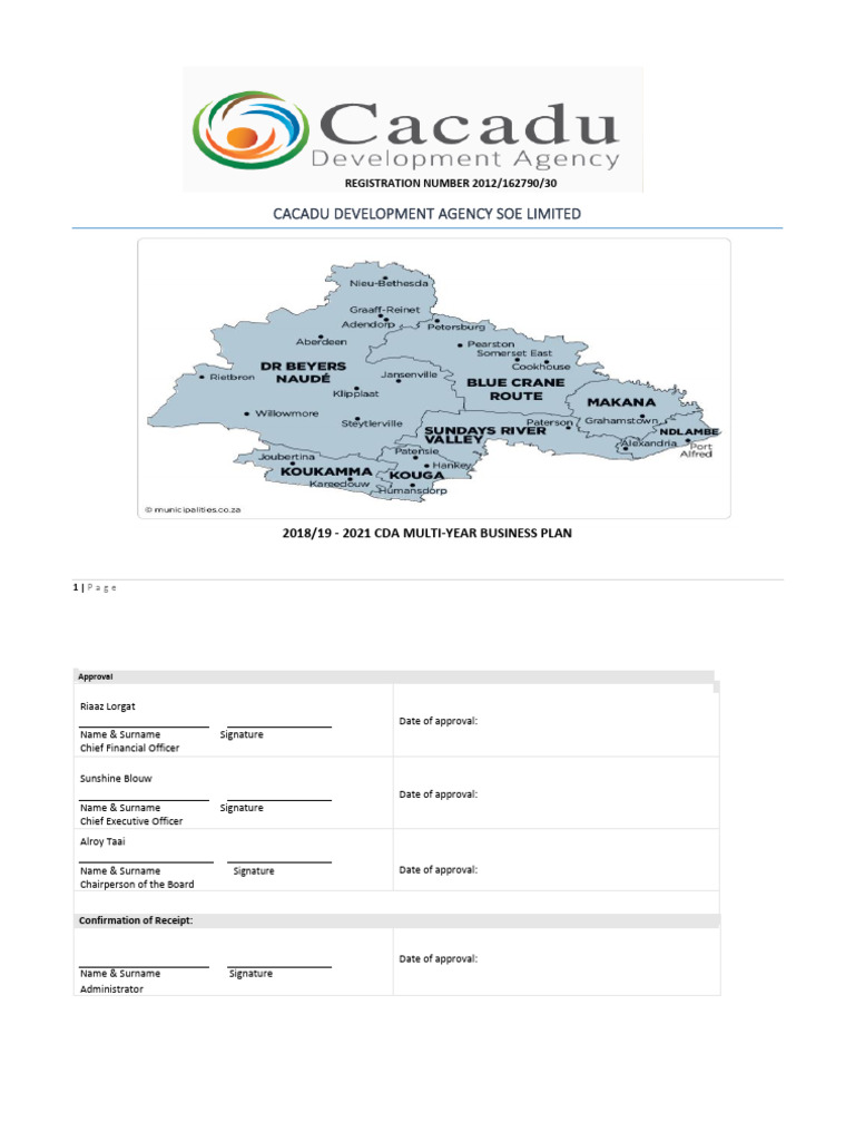 Cacadu Development Agency Business Plan 2019 | PDF | Infrastructure ...