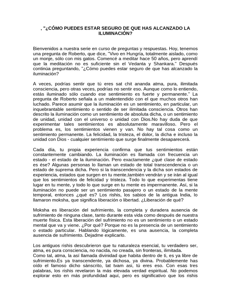 Cómo Puedes Estar Seguro de Que Has Alcanzado La Iluminación | PDF ...