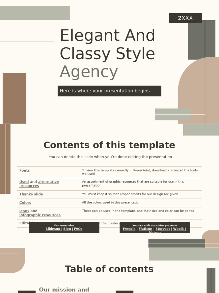 Elegant Presentation Template Guide | PDF | Brand