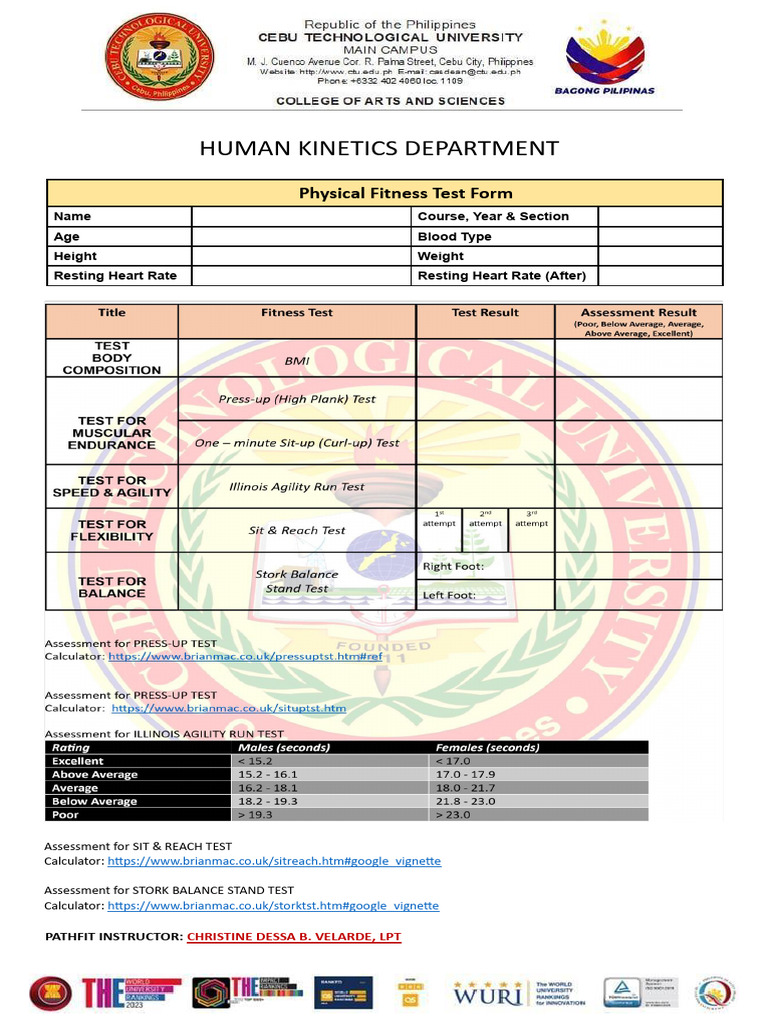 Physical-Fitness-Test-Form | PDF