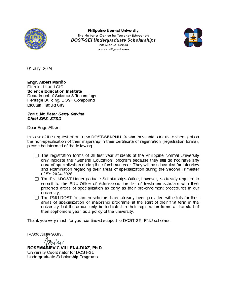 Explanation On The Gen Ed Course of Incoming Freshmen Scholars | PDF