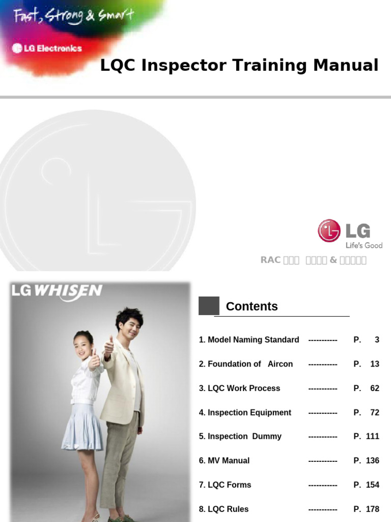 LQC Inspector Training Manual Guide | PDF | Evaporation | Air Conditioning