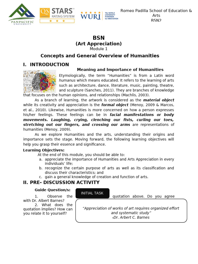 Arta Module 1 | PDF | The Arts | Image