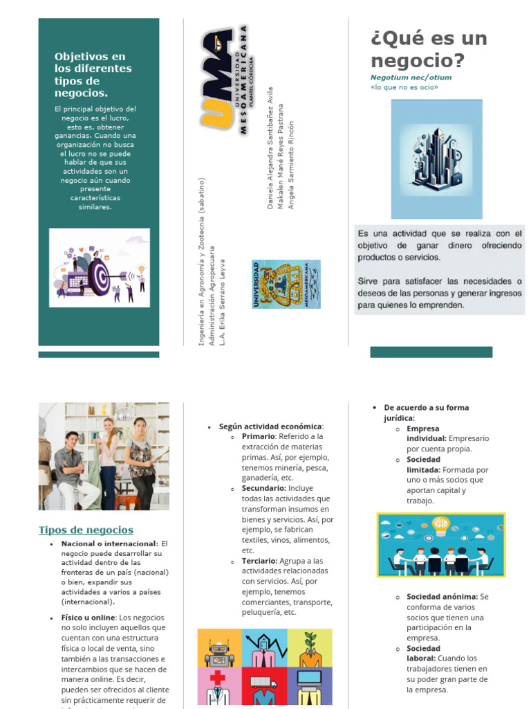 Triptico Admon Negocio | PDF | Business | Economias