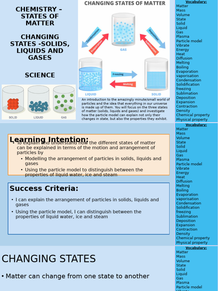 1.2 States of Matter - Changing States | PDF | Liquids | Freezing