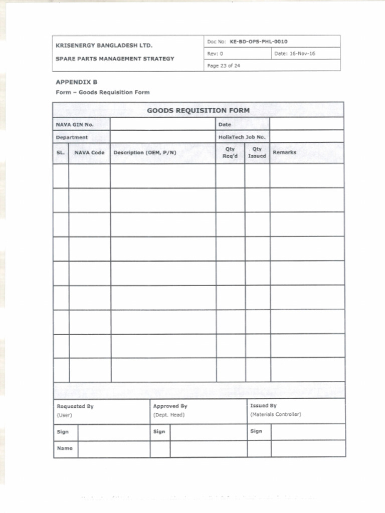 4. Goods Requisition Form_New | PDF
