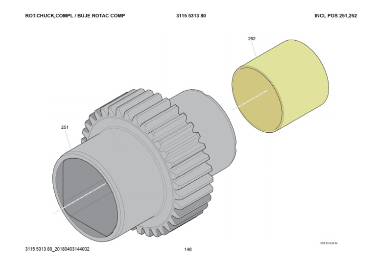 Rot - Chuck, Compl / Buje Rotac Comp 3115 5313 80 INCL POS 251,252 | PDF