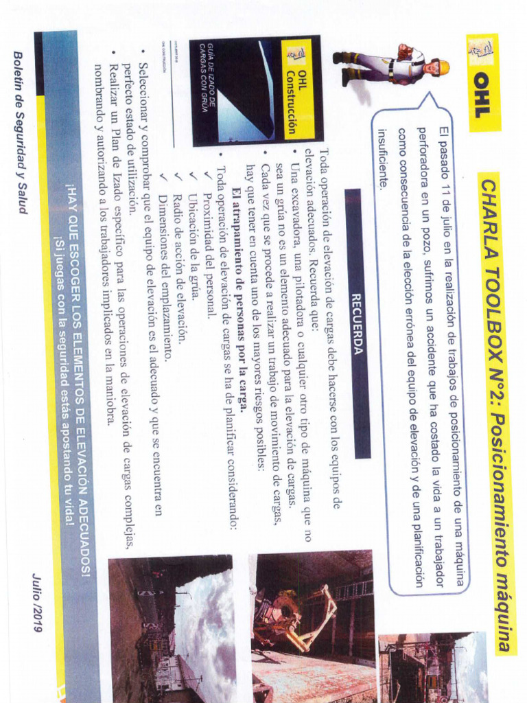 Charla Toolbox 2 Posicionamiento Maquina | PDF