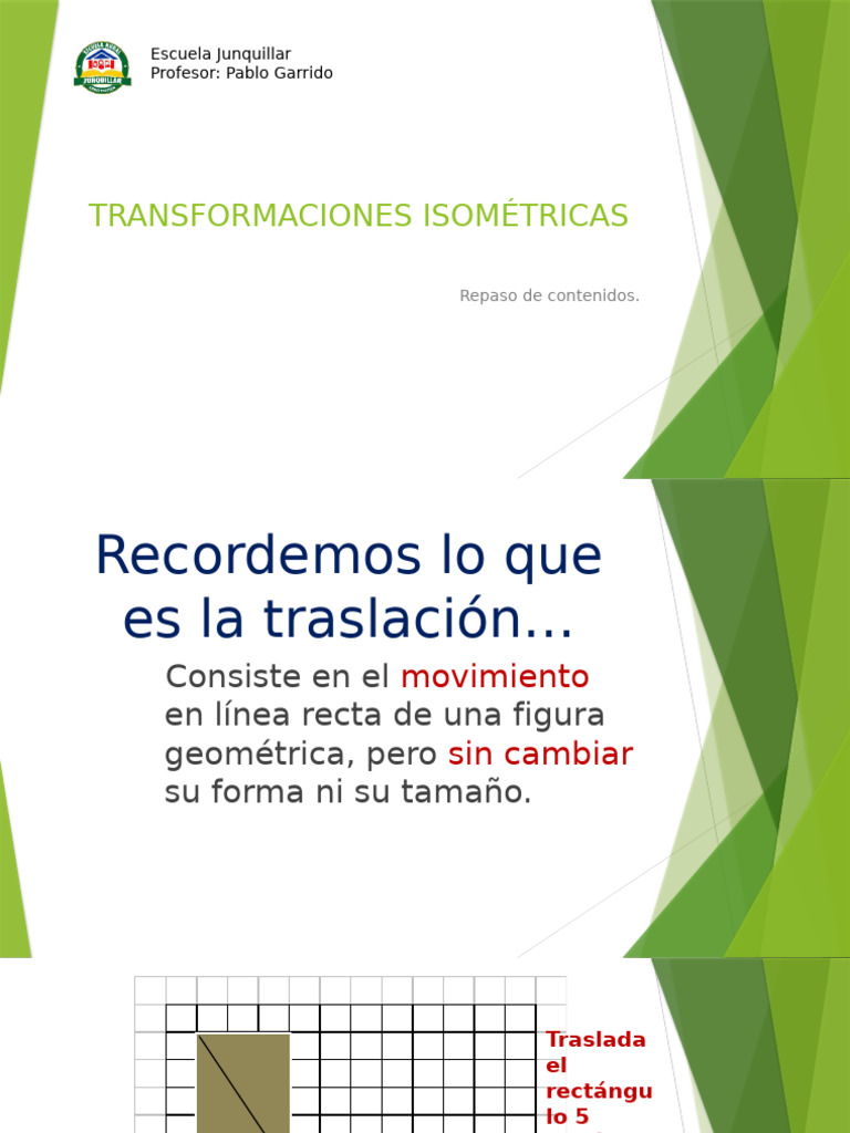 TRANSFORMACIONES ISOMÉTRICAS - Traslación | PDF