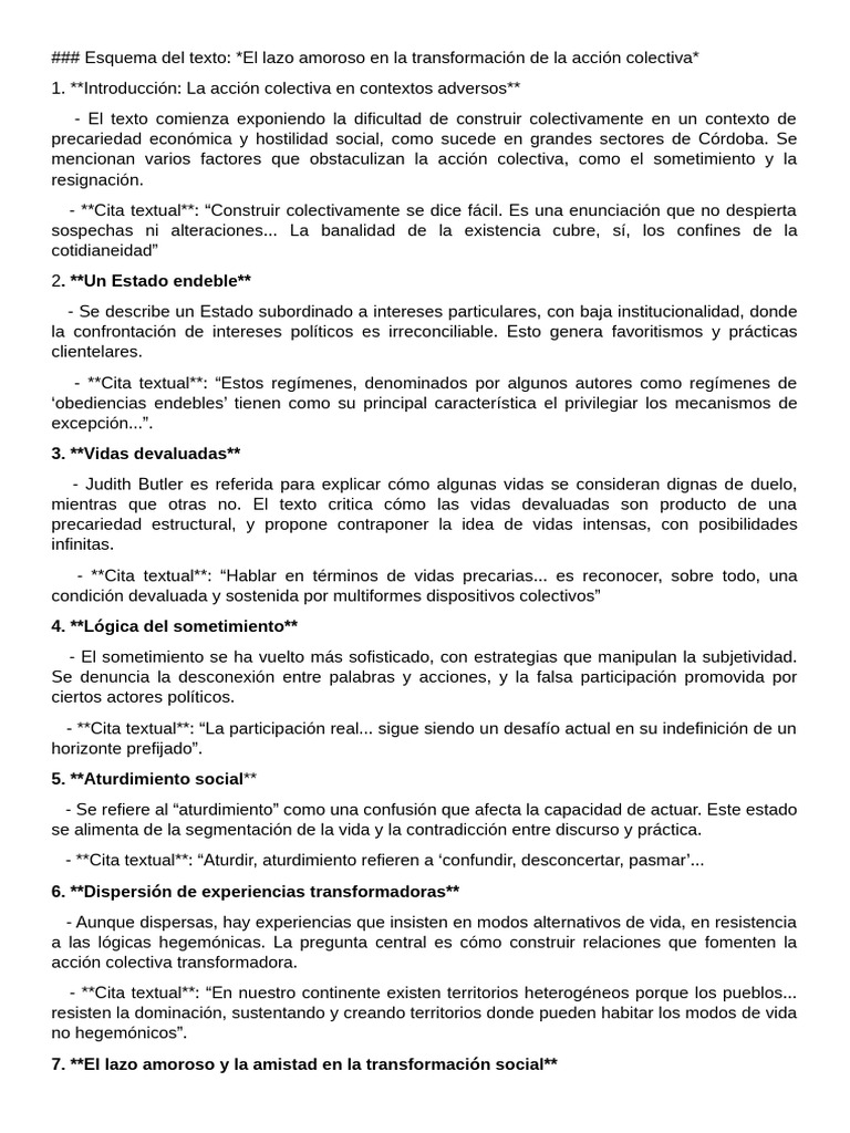 Esquema Del Texto Lazos | PDF