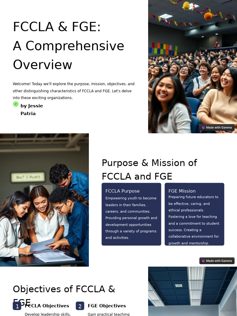 FCCLA & FGE: A-Comprehensive-Overview | PDF | Mentorship | Teachers