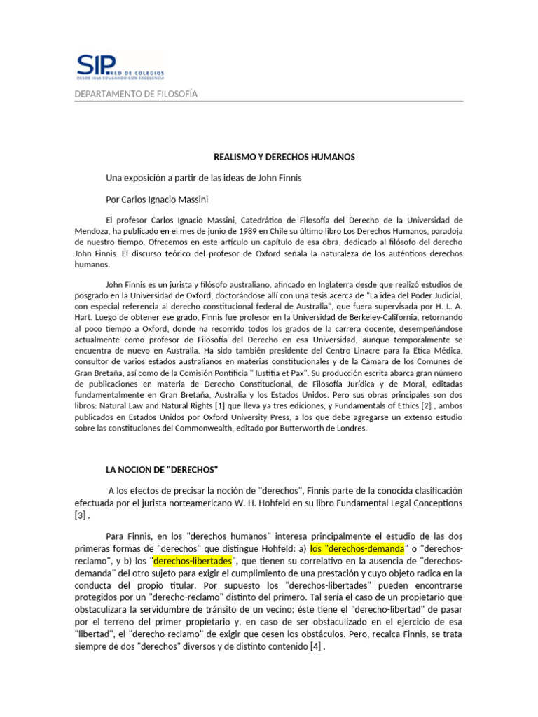 Realismo y Derechos Humanos en Finnis | PDF | Derechos humanos | Derechos