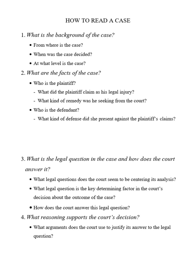 How to Analyze a Legal Case | PDF | Reason | Judge