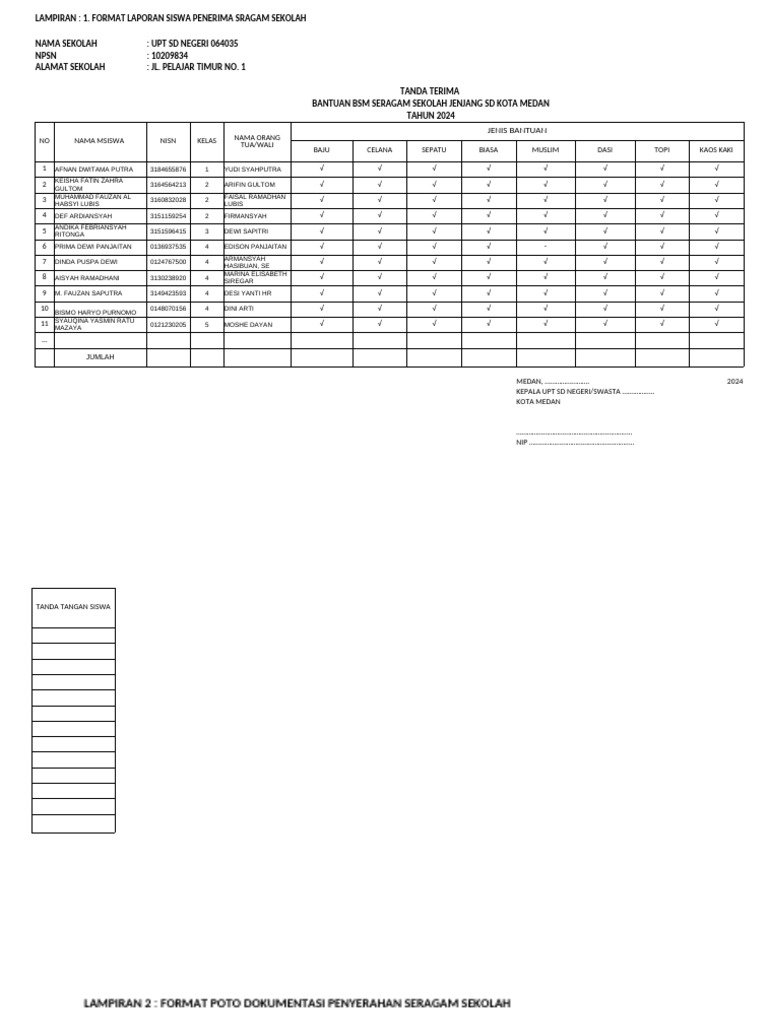 Format LPJ Seragam Sekolah | PDF