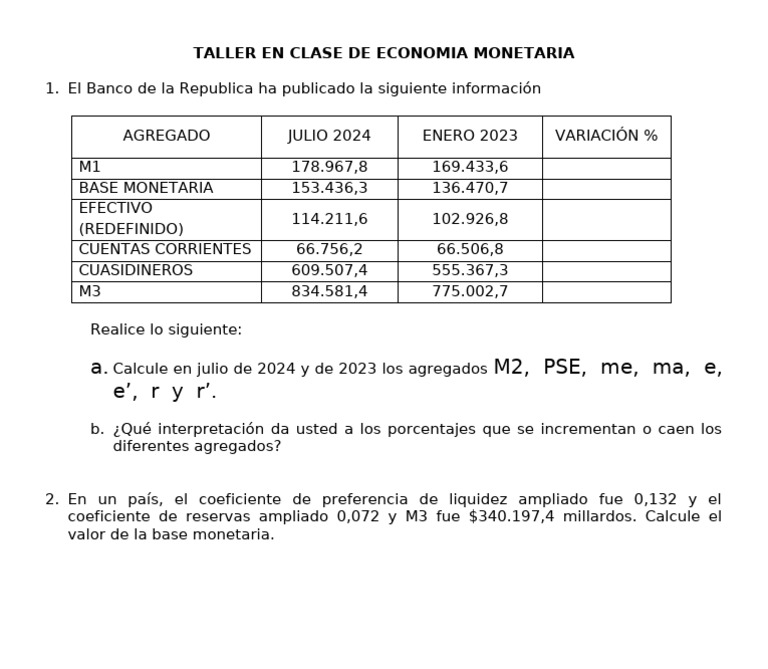 Análisis de Agregados Monetarios 2024 | PDF