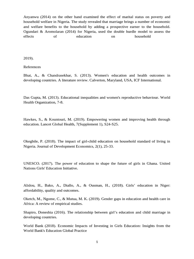 MS Cut References | PDF | Social Capital | Female Education