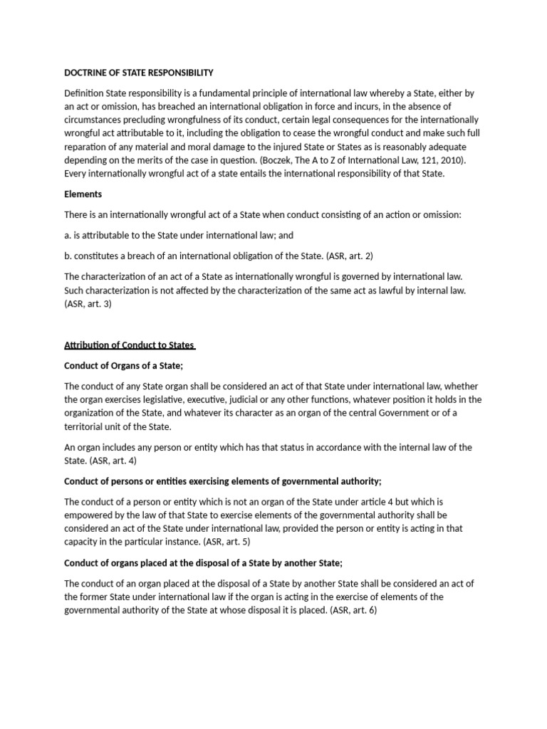 DOCTRINE OF STATE RESPONSIBILITY | PDF | Genocides | Justice