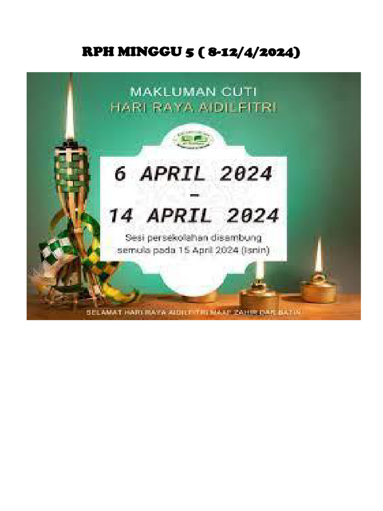 RPH Minggu 5 April 2024 | PDF